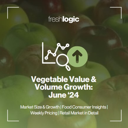 Vegetable Volume and Value Growth for Year Ending June 2024